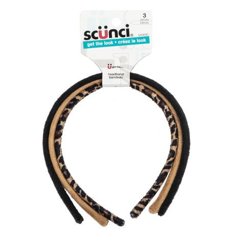 Click here for Scunci 3 Pack Thin Headband Black  Taupe  Animal P... prices