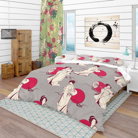 Designart Traditional Japanese Geisha Oriental Duvet Cover Set - Walmart.ca