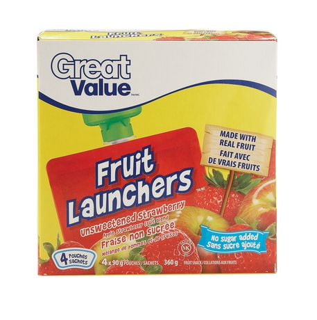 Great Value Unsweetened Strawberry Fruit Launchers Fruit Snacks ...