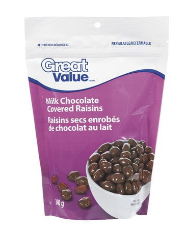 Great Value Milk Chocolate Coated Raisins | Walmart Canada