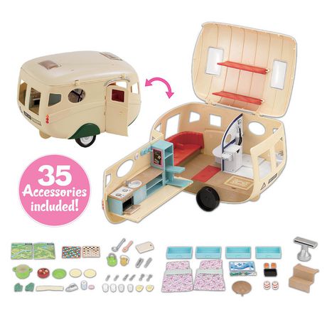 Calico Critters Caravan Family Camper, Toy Vehicle for Dolls with ...
