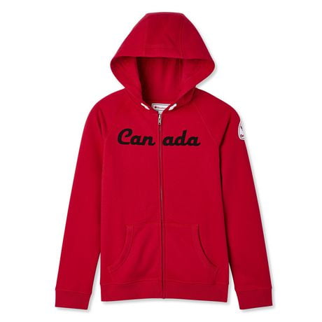 Click here for Canadiana Girls Zip Logo Hoodie Red S prices