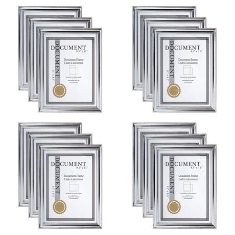 Truu Design 12-Piece Metallic Gallery Certificate Document Frame Set ...