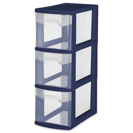 Sterilite Narrow Dark Blue 3 Drawer Tower | Walmart Canada