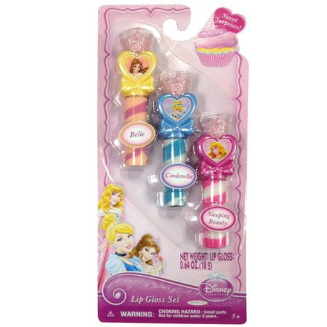 Disney Princess Lip Gloss Set - Cinderella, Sleeping Beauty and Belle ...