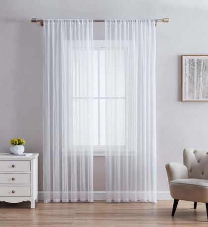 Crinkle Sheer Rod Pocket Curtains – 2 pack, Crinkled Texture - Walmart.ca