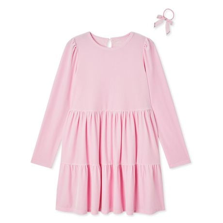 George Girls' Tiered Velour Knit Dress, Sizes XS-XL - Walmart.ca