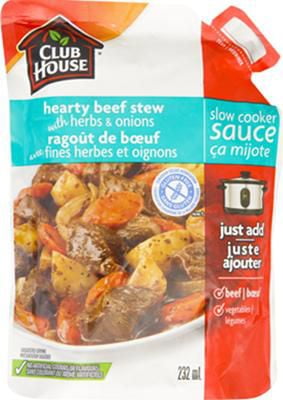 Club House Slow Cooker Sauce Herbs And Onions Hearty Beef Stew ...