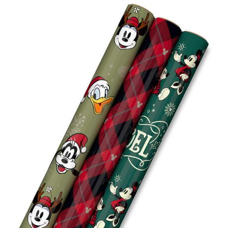 Hallmark Disney Mickey Mouse Christmas Wrapping Paper Bundle with Cut ...