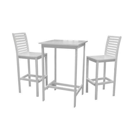 Click here for Vifah 3-Piece Outdoor Acacia Bar Set White 3 Piece... prices