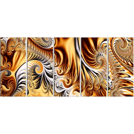 Click here for Design Art Gold And Silver Ribbons Abstract Canvas... prices