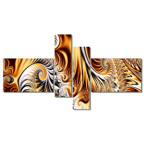 Click here for Design Art Gold And Silver Ribbons Abstract Canvas... prices