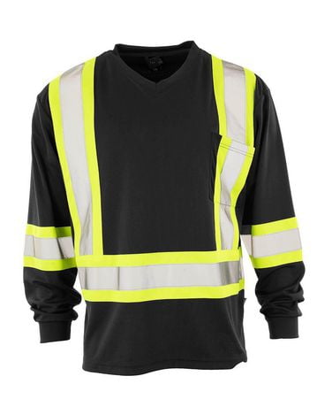 Click here for Forcefield Hi Vis Safety Long Sleeve T-Shirt Black... prices