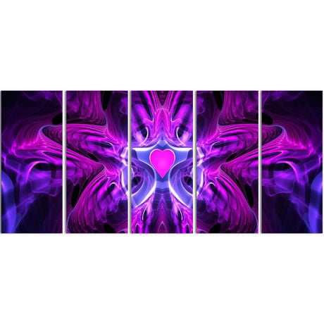 Click here for Design Art Heart At The Center Purple Abstract Can... prices
