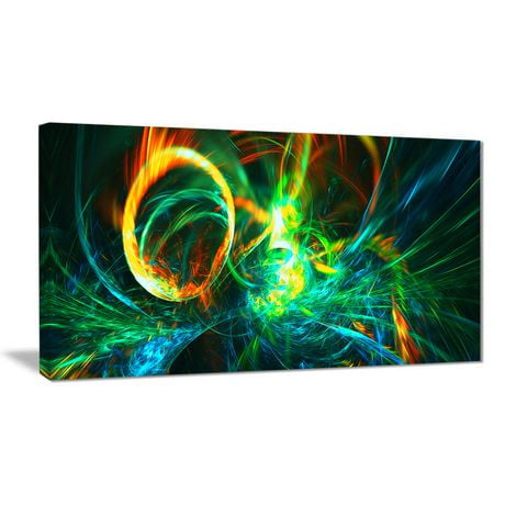 Click here for Design Art Fire Green Canvas Wall Art Multi-Color prices