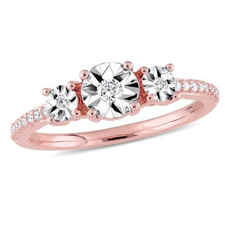 Click here for Miabella 1/7 Carat T. W. Diamond Rose-Plated Sterl... prices
