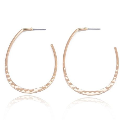 Click here for Allison Rose Atelier Oval Hoop Earrings Hammered S... prices