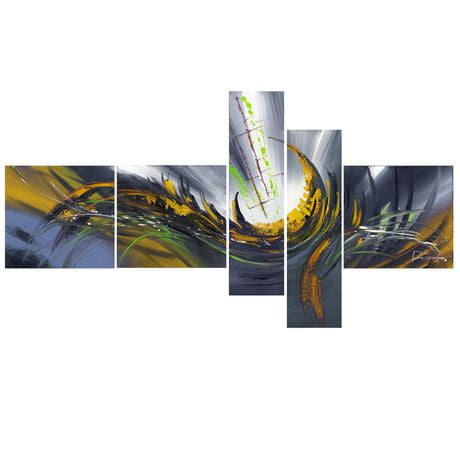 Click here for Design Art Abstract With Yellow Canvas Wall Art Ye... prices