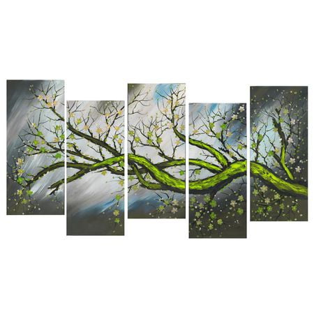 Click here for Design Art Green Blossoming Beauty Canvas Print Se... prices