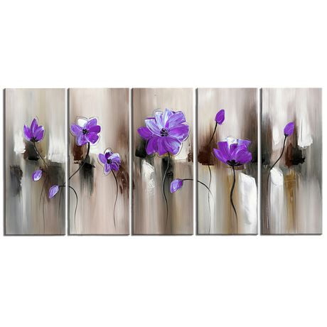 Click here for Design Art Purple Modern Flower Art Gallery Wrappe... prices