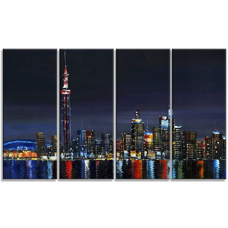 Click here for Design Art Toronto At Night Canvas Art Multi-Color prices