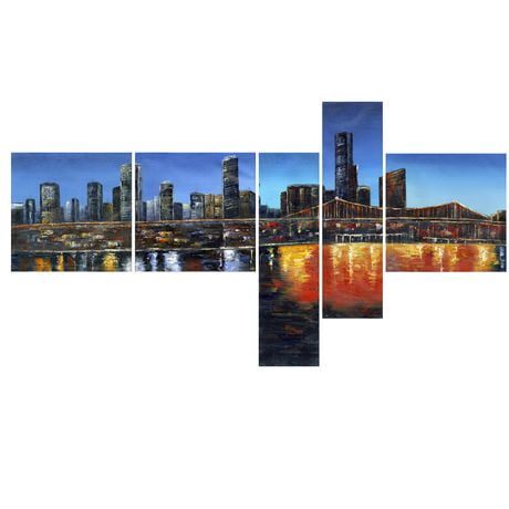 Click here for Design Art Urban Landscape Large Canvas Art Multi-... prices