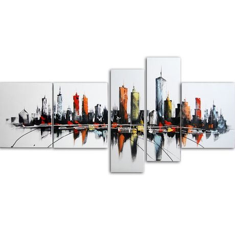 Click here for Design Art Colours Of The City Canvas Print Set Mu... prices