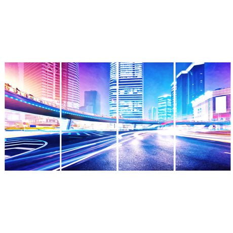 Click here for Design Art Lights Shine In The City Gallery Wrappe... prices
