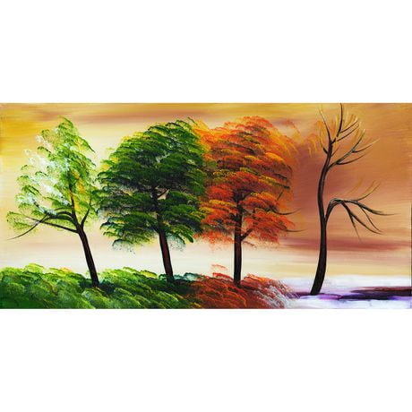Click here for Design Art Changing Seasons Canvas Wall Art Blue prices
