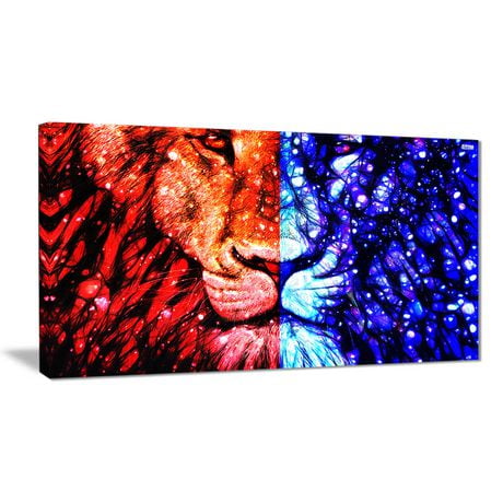 Click here for Design Art King Of The Jungle Canvas Wall Art Mult... prices