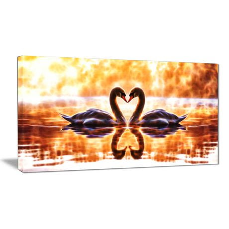 Click here for Design Art Swooning Swans Canvas Wall Art Multi-Co... prices