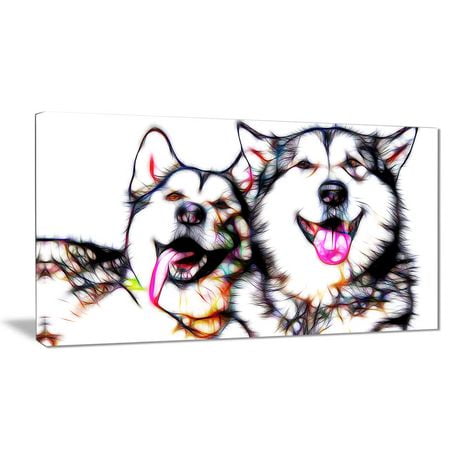 Click here for Design Art Husky Buddies Canvas Wall Art Multi-Col... prices