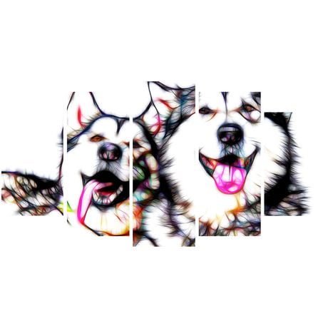 Click here for Design Art Husky Buddies Canvas Wall Art Multi-Col... prices