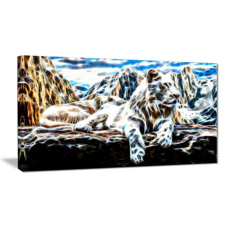 Click here for Design Art White Tiger Animal Single Panel Canvas... prices