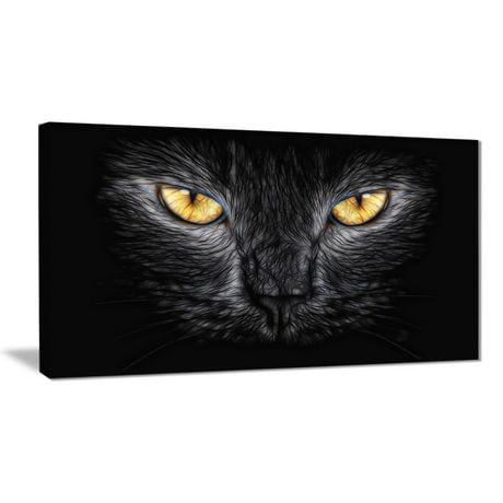 Click here for Design Art Black Cat Eyes Animal Single Panel Canv... prices