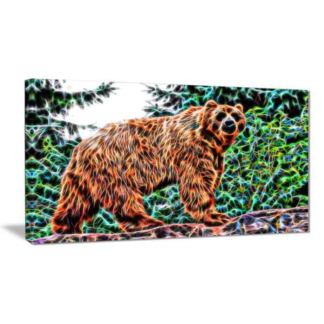 Click here for Design Art Brown Bear Animal Single Panel Canvas W... prices