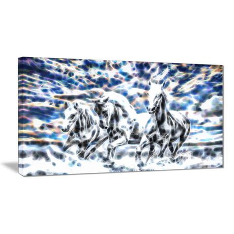 Click here for Design Art Galloping Horses Animal Single Panel Ca... prices