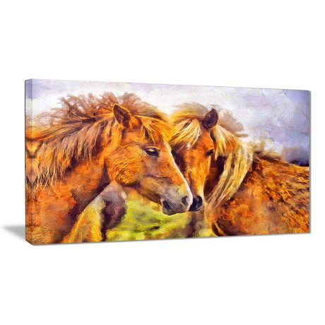 Click here for Design Art Loving Horses Animal Single Panel Canva... prices