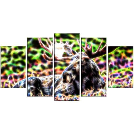 Click here for Design Art Abstract Moose Canvas Wall Art Multi-Co... prices