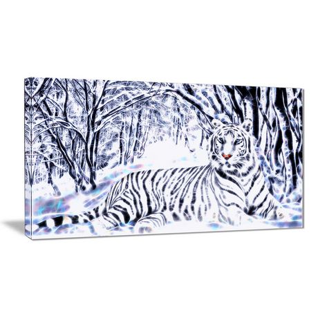 Click here for Design Art White Tiger White Forest Artwork Canvas... prices