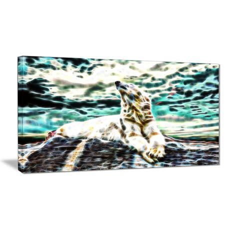Click here for Design Art Polar Bear At Rest Animal Canvas Wall A... prices