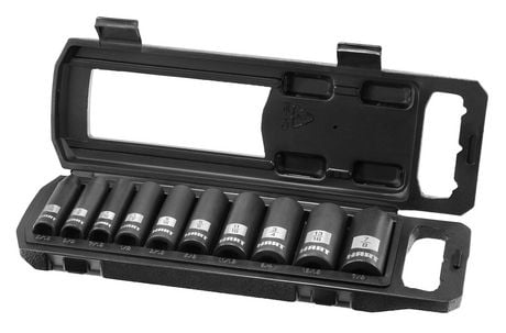 HART 10-Piece 3/8-inch Drive SAE Impact Socket Set, Chrome Vanadium ...