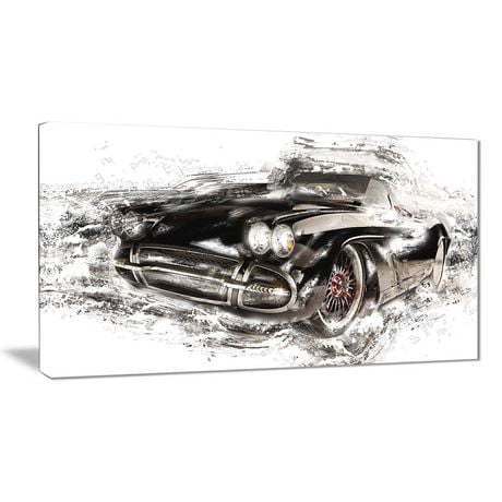 Click here for Design Art Black Convertible Roadster Canvas Wall... prices