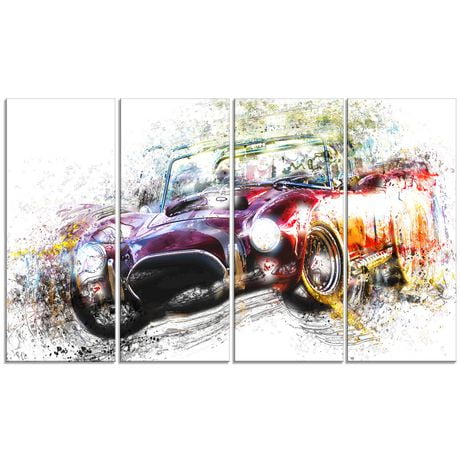 Click here for Design Art Colorful Abstract Convertible Car Canva... prices