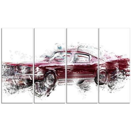 Click here for Design Art Wine Colored Muscle Car Canvas Wall Art... prices