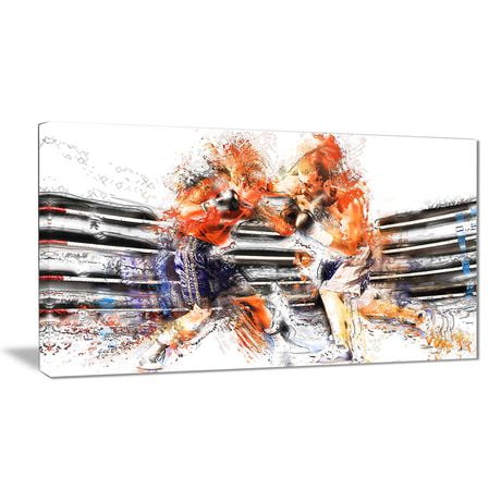 Click here for Design Art Boxing Round One Canvas Wall Art Multi-... prices