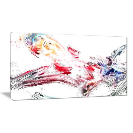 Click here for Design Art Soccer Booting The Ball Canvas Wall Art... prices