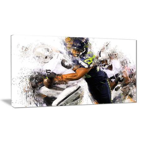 Click here for Design Art Football Tackle Canvas Wall Art Multi-C... prices