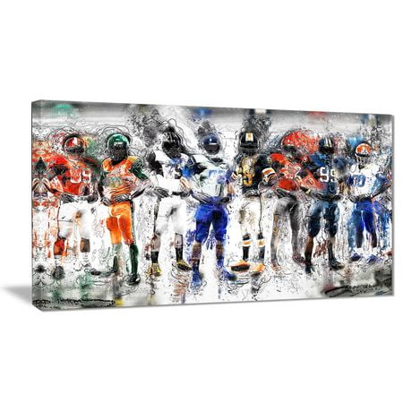 Click here for Design Art Football Team Canvas Wall Art Multi-Col... prices