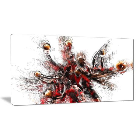 Click here for Design Art Basketball Lay Up Canvas Wall Art Multi... prices